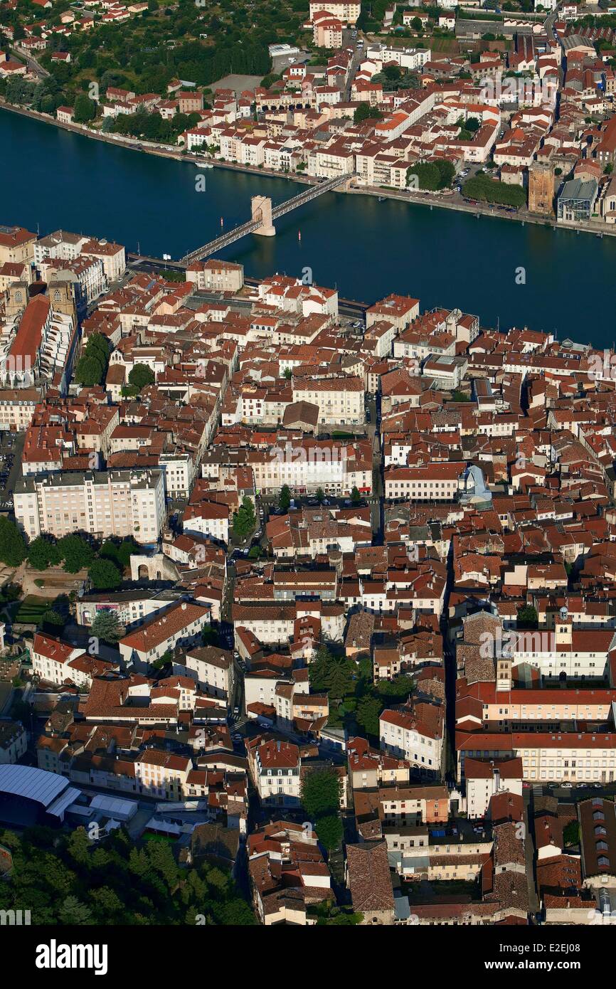 France, Isere, Rhone, Vienne, the city and the Rhone, in the background ...