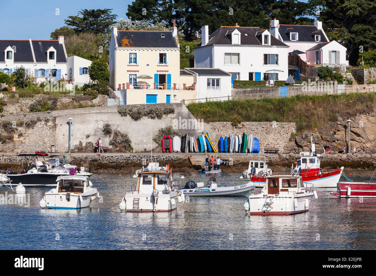 France, Morbihan, Belle Ile en Mer, Sauzon harbour Stock Photo - Alamy
