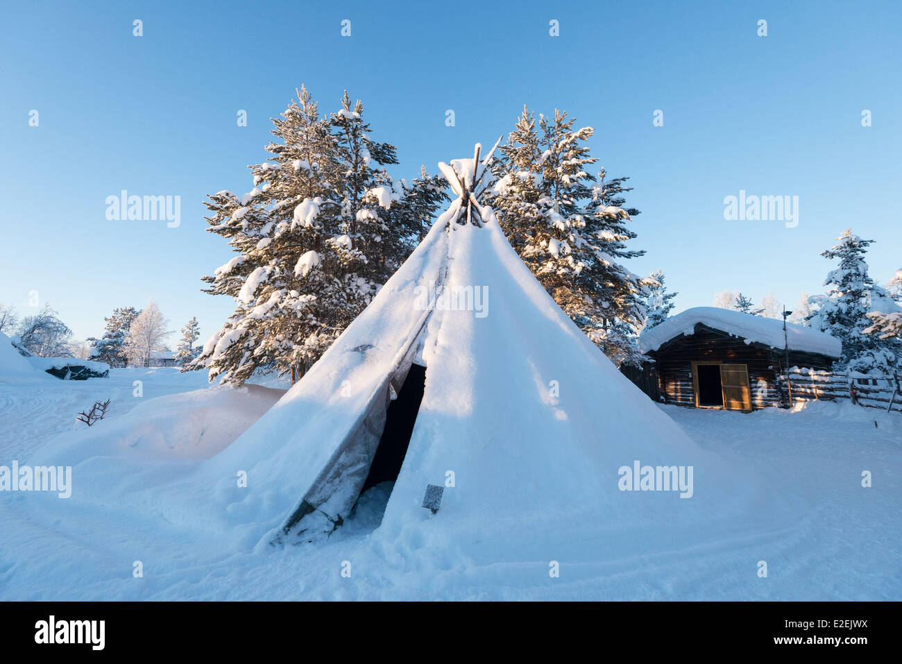 Sweden, Lapland, Norrbotten, Kiruna, Sami museum in Jukkasjarvi in ...