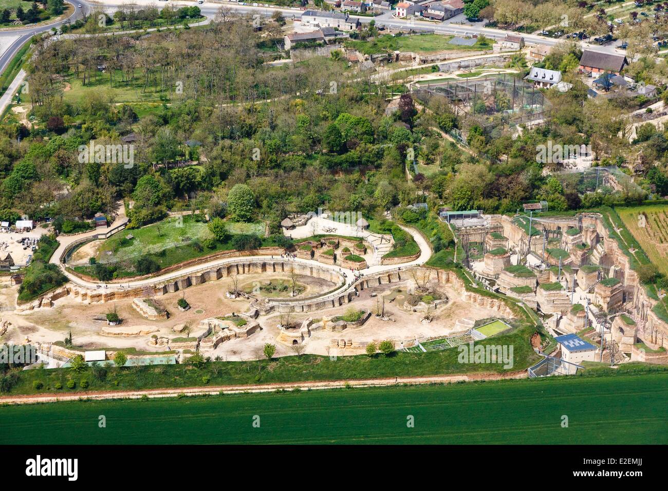 France, Maine et Loire, Doue la Fontaine, the zoo (aerial view Stock ...