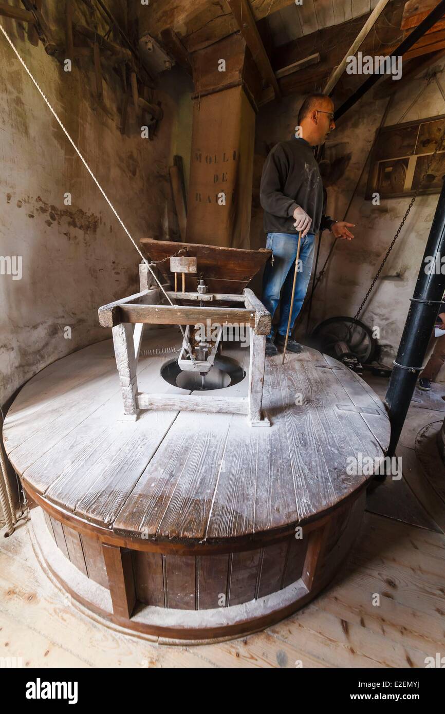 France, Vendee, Sallertaine, Raire windmill, the grindstone Stock Photo ...