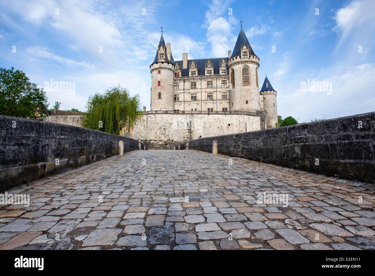 France, Charente , La Rochefoucauld , Castle overlooking the Tardoire ...