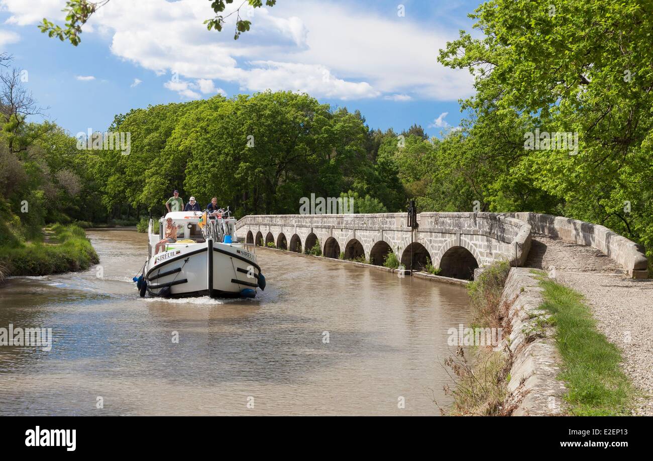 France, Aude, La Redorte, Canal du Midi, listed as World Heritage by ...