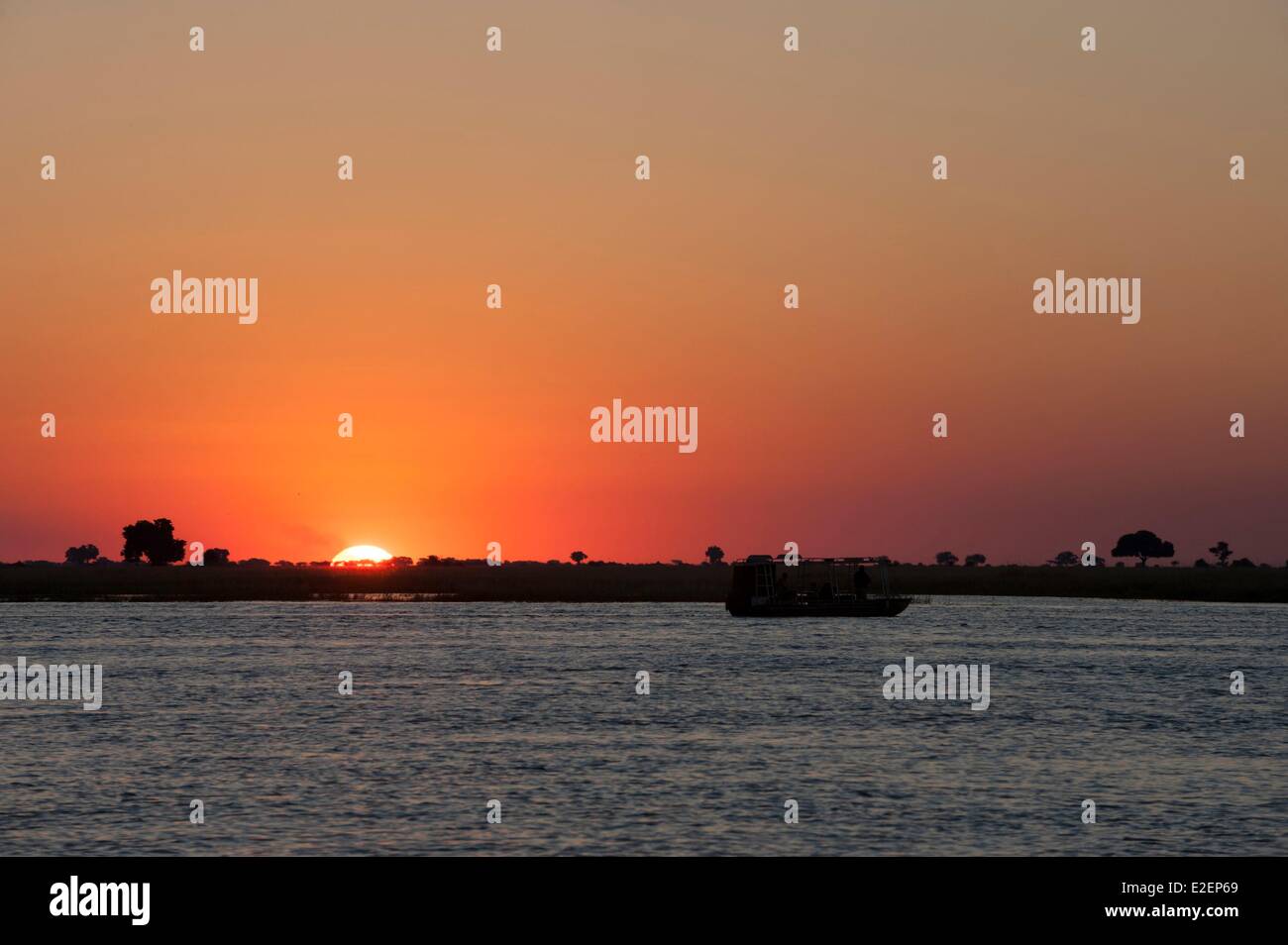 Botswana, Chobe National Park, Chobe River at sunset Stock Photo - Alamy