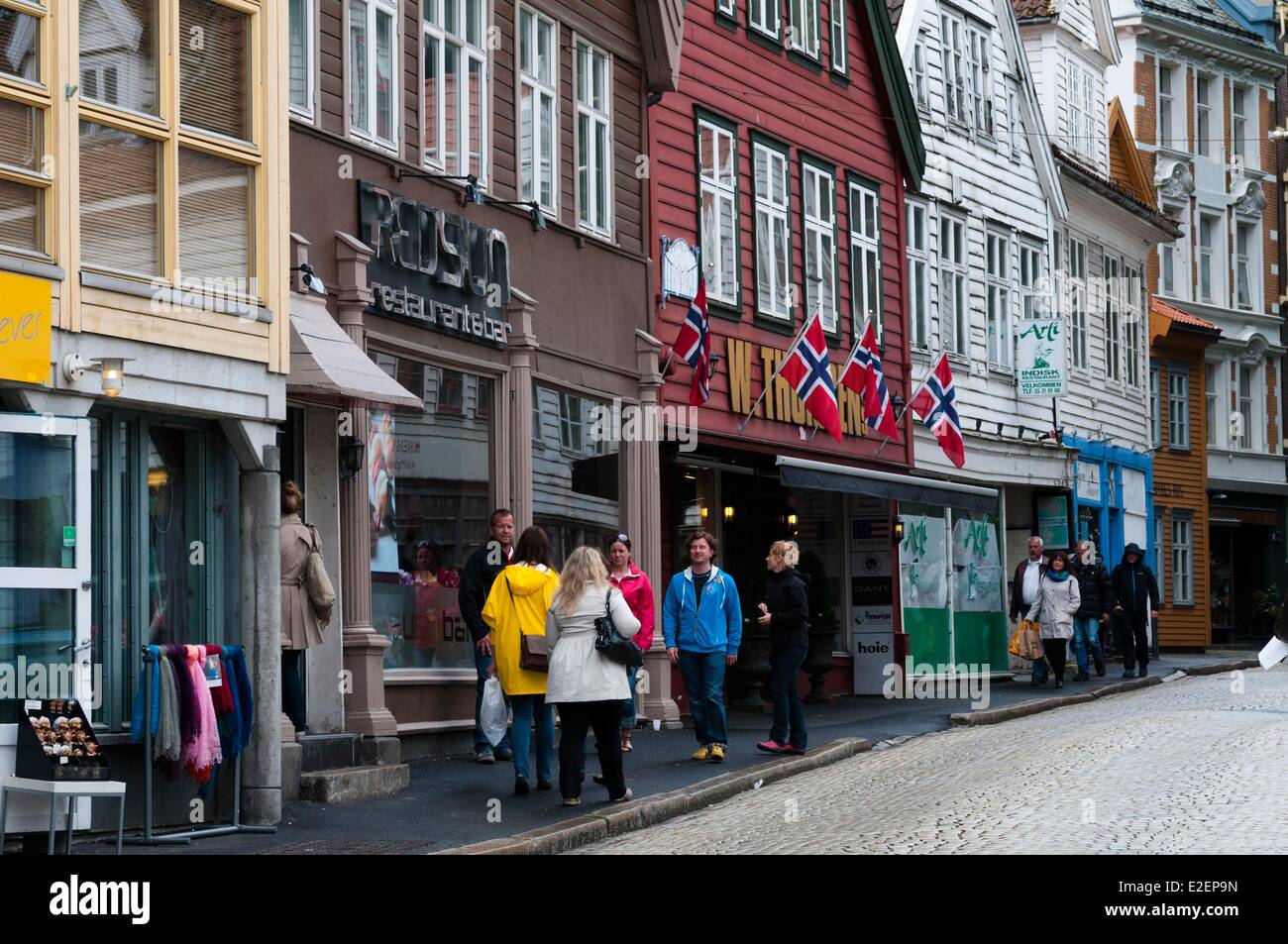 Norway, Hordaland County, Bergen, fish marketBergen, Kong Oscars Gate ...