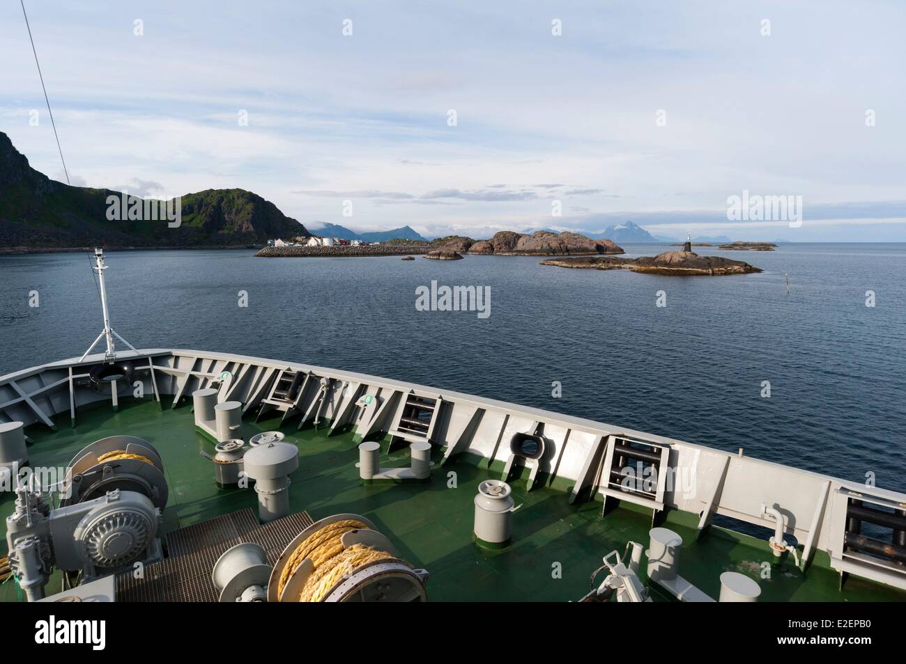 Norway, Nordland County, Lofoten Islands, Stamsund, MS Nordlys cruise ...