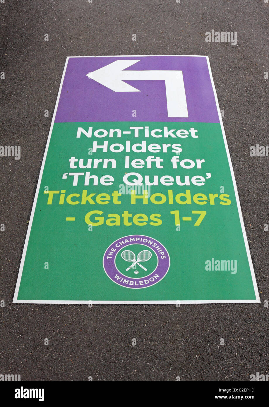 Wimbledon, SW19, London, England UK. 19th June 2014. Street signs are ...