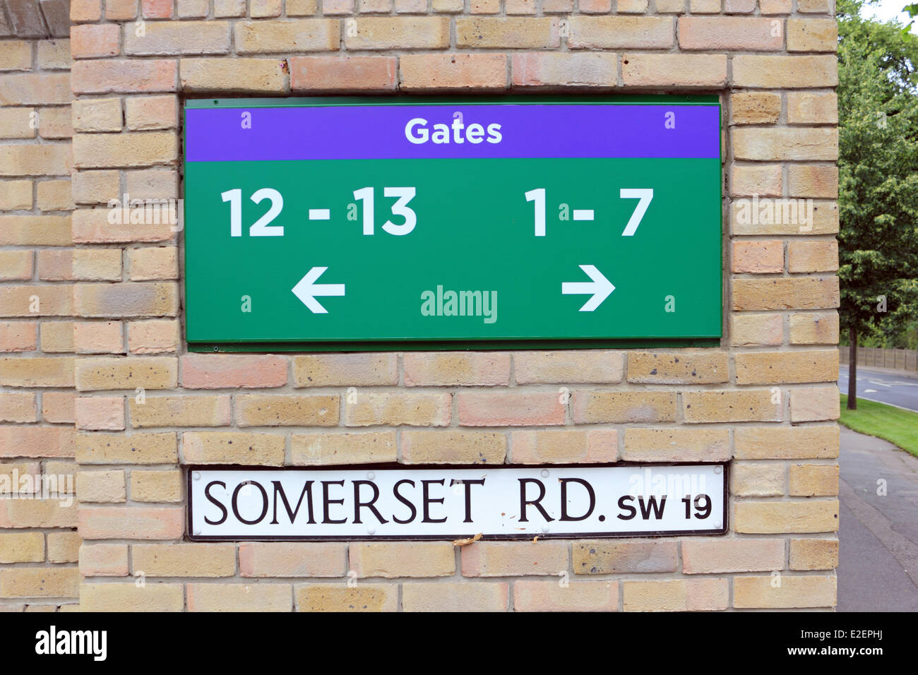Wimbledon, SW19, London, England UK. 19th June 2014. Street signs are ...
