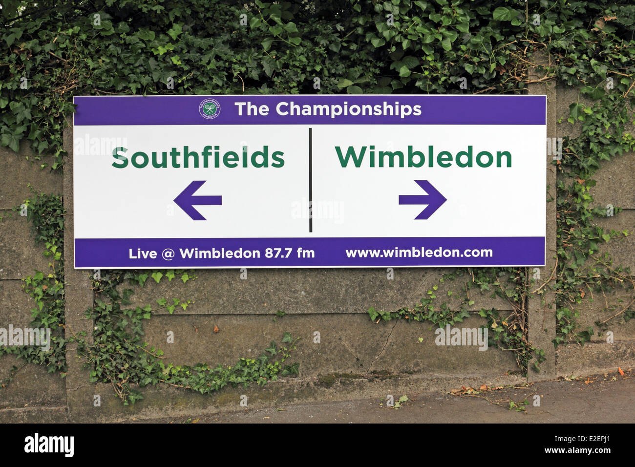 Wimbledon, SW19, London, England UK. 19th June 2014. Street signs are ...