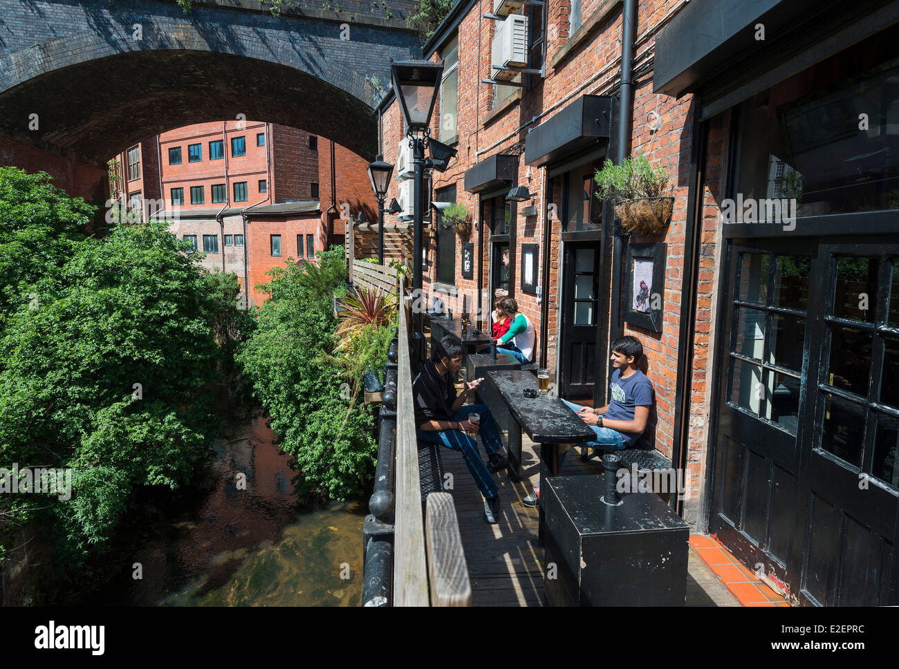 United Kingdom, Manchester, the Joshua Brooks pub's terrace Stock Photo ...