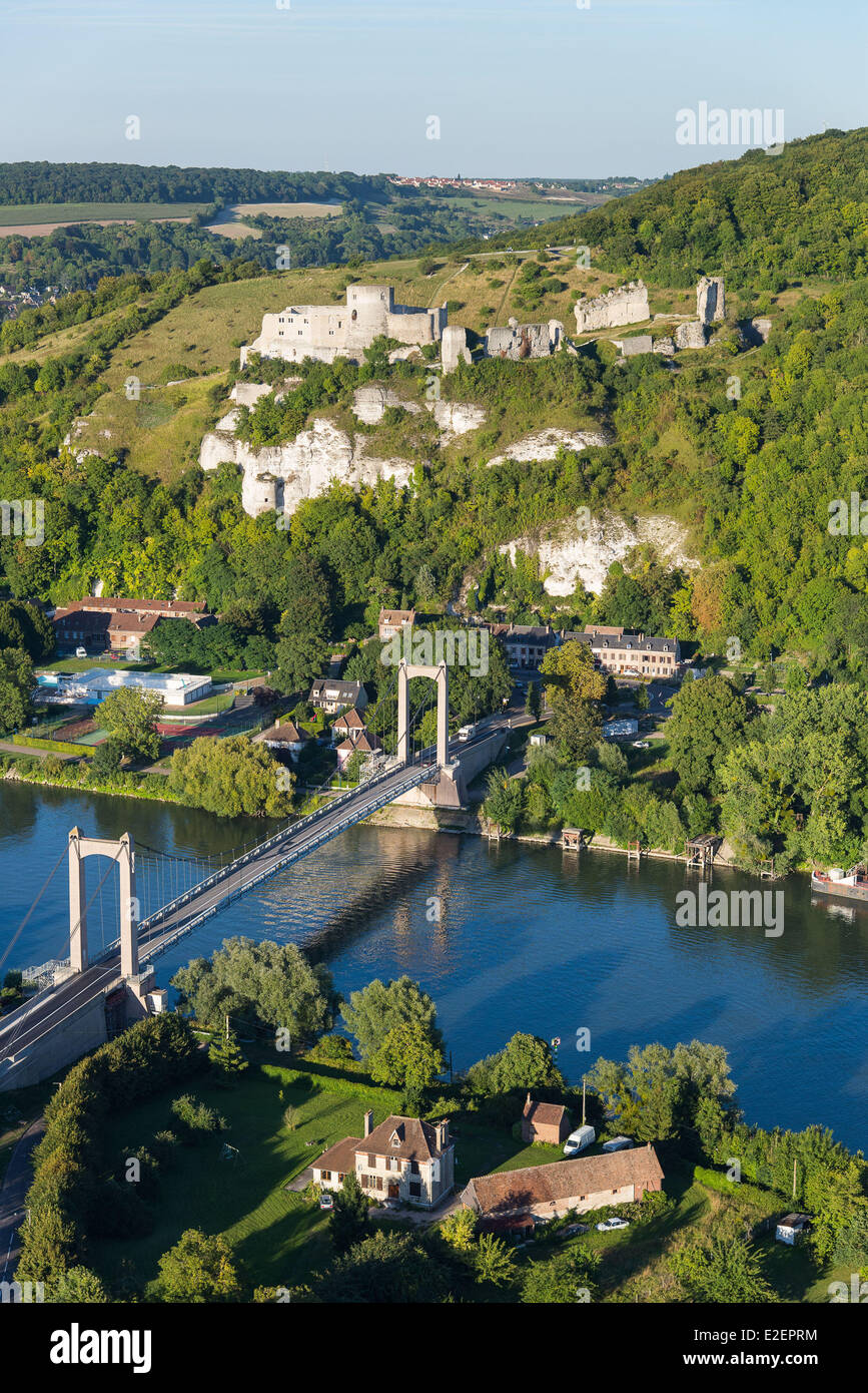 France Eure Les Andelys Chateau Gaillard 12th century fortress built by Richard C£ur de Lion the ...