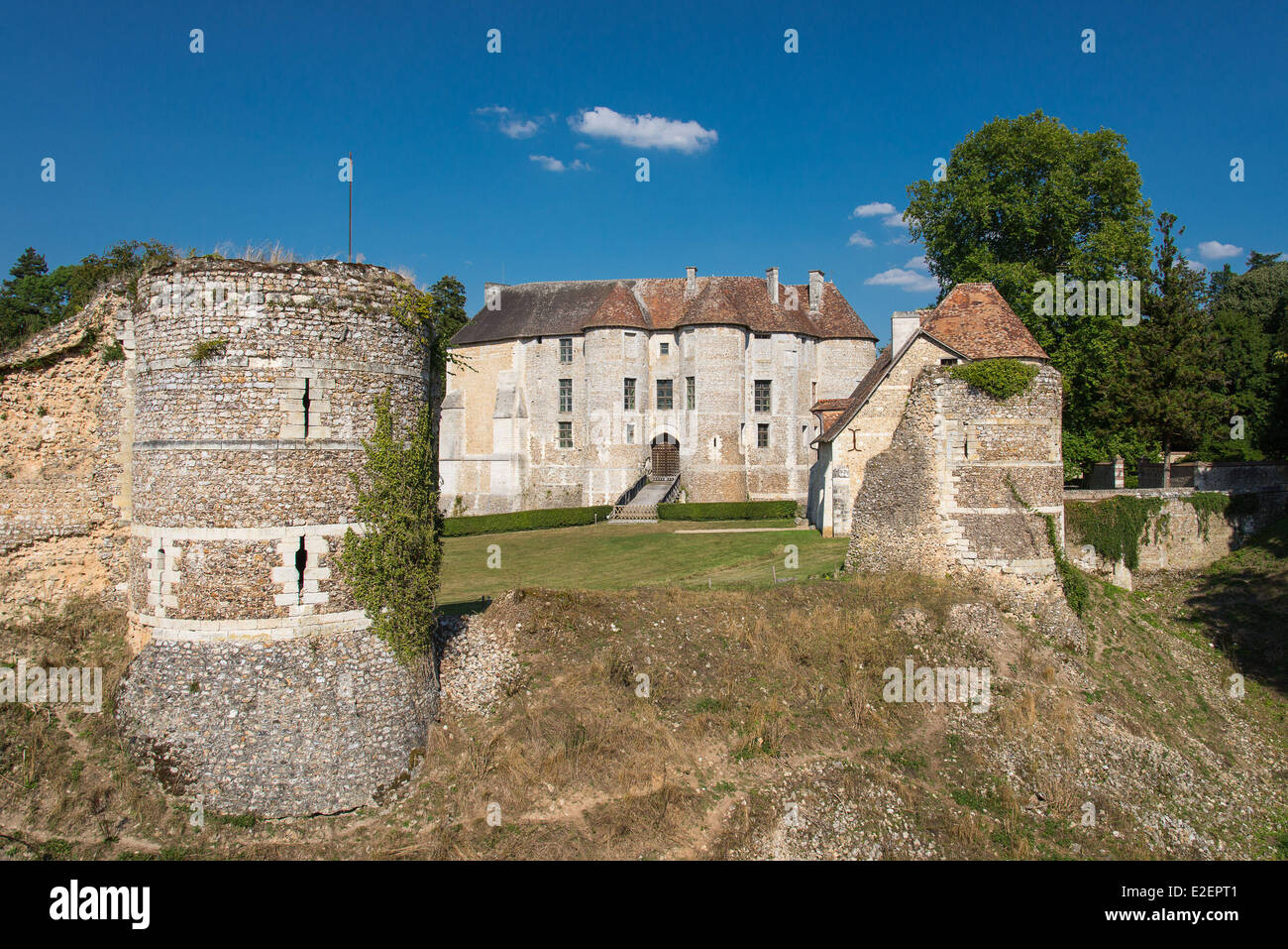 France, Eure, Harcourt, Chateau d'Harcourt, the 12th century fortress ...