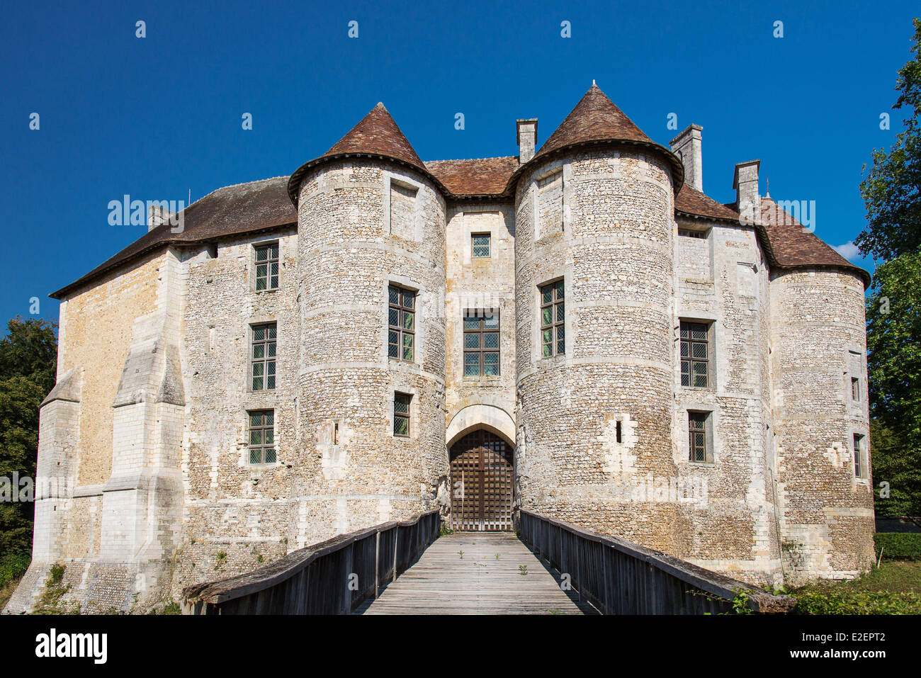 France, Eure, Harcourt, Chateau d'Harcourt, the 12th century fortress ...