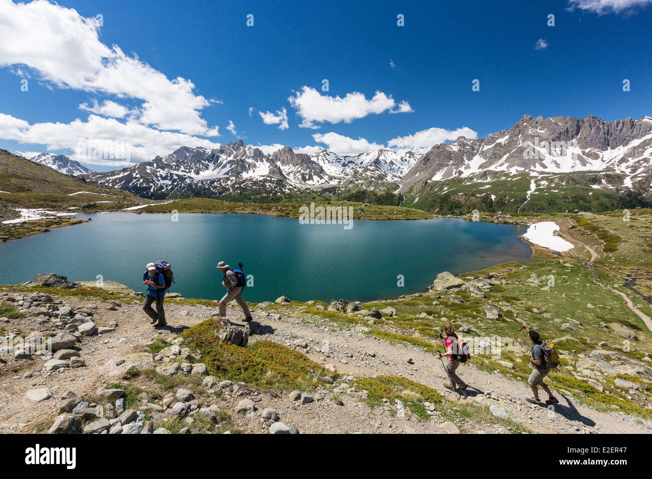 France, Hautes-Alpes, Nevache, Claree valley, the lake Laramon Stock ...