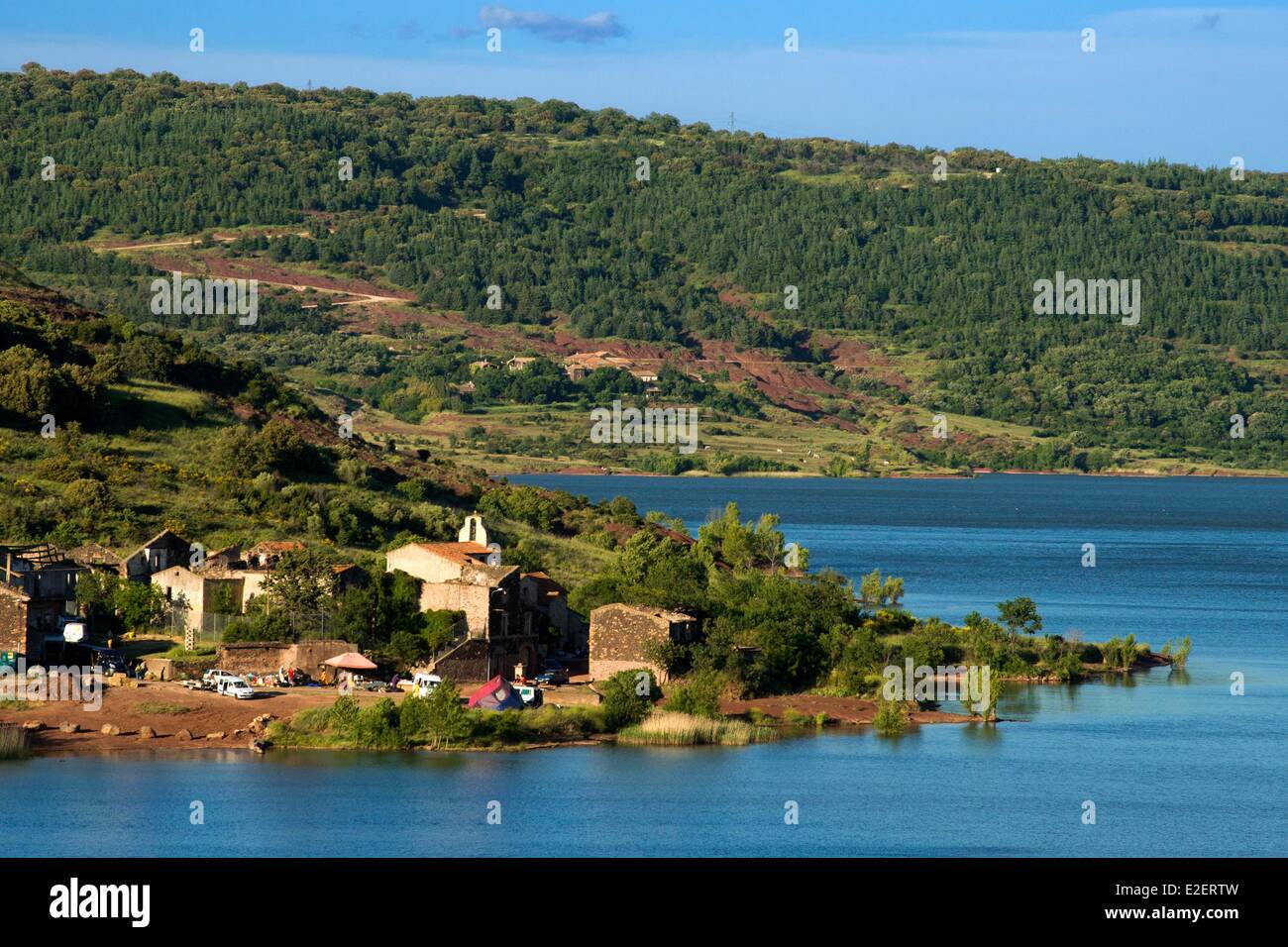 France, Herault, Celles, abandoned village in border of the Lake of ...