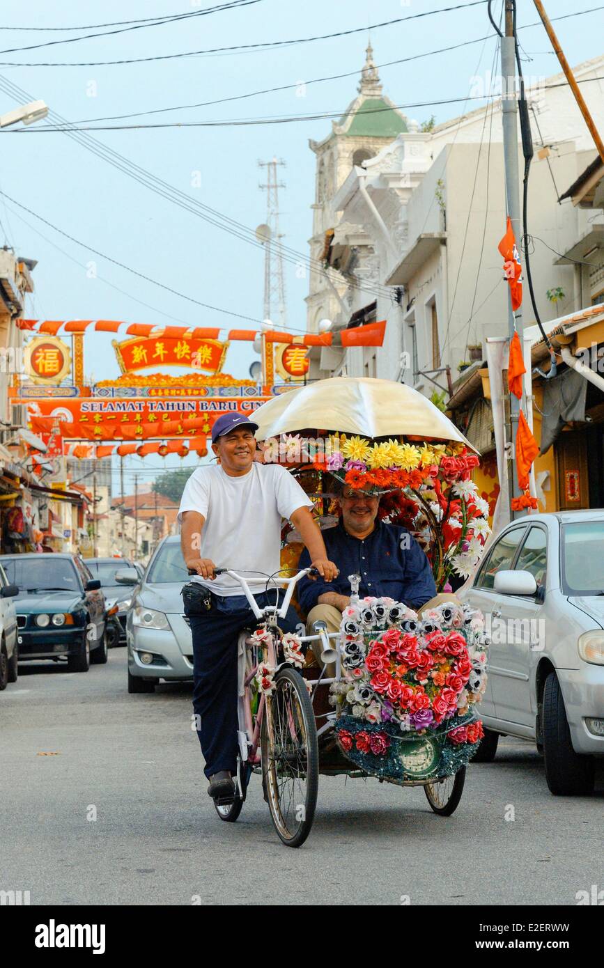 Malaysia, Melaka state, Malacca, Chinese district, trishaw, Malay ...