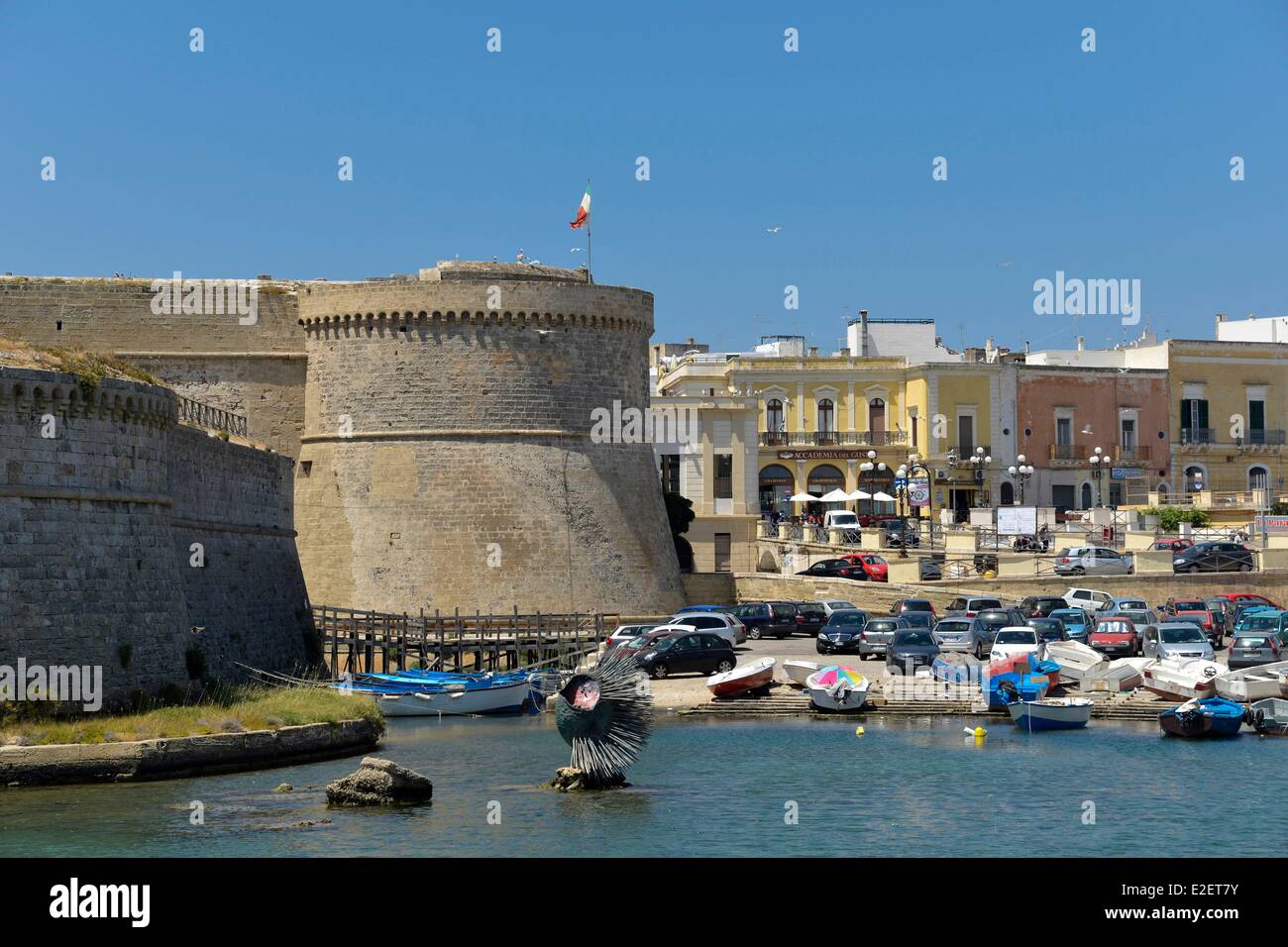 Italy Puglia Lecce province Gallipoli Fort Aragonais of the XVth ...