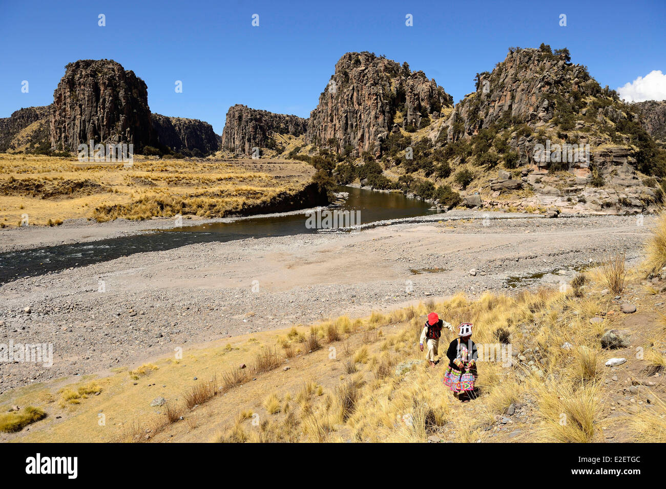 Peru Espinar province Suykutambo Peruvian couple in traditional dress ...