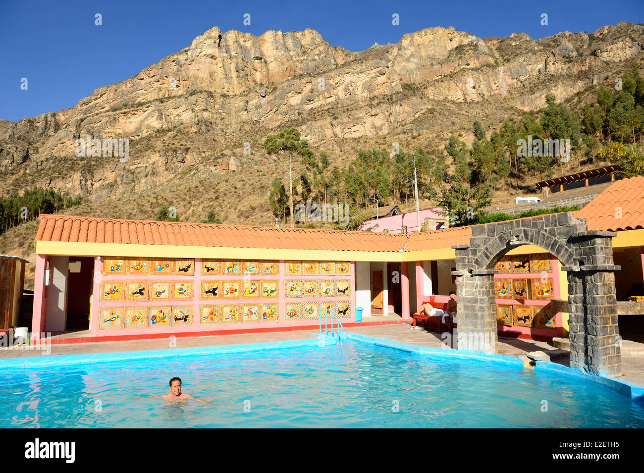 Peru, Arequipa province, Chivay, public thermal baths Stock Photo - Alamy