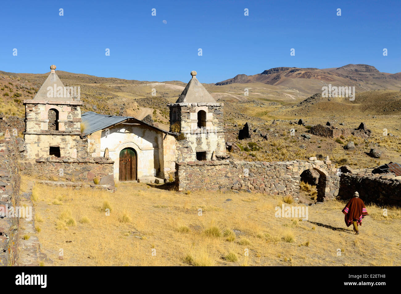 Peru, Arequipa province, Ran Ran, church of the ghost town Stock Photo ...