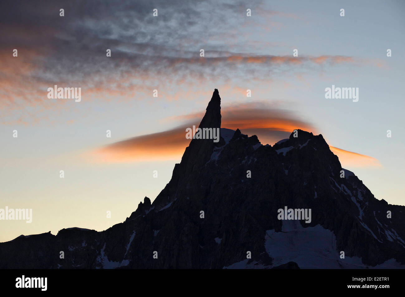 France, Haute Savoie, Chamonix Mont Blanc, the Dent du Geant (4013m) at ...