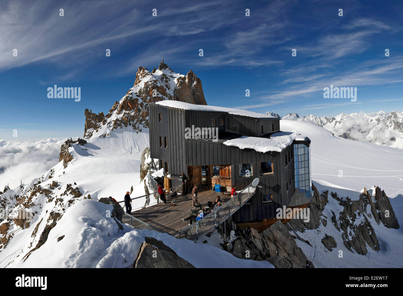 France, Haute Savoie, Chamonix Mont Blanc, the Cosmiques refuge (3613m ...