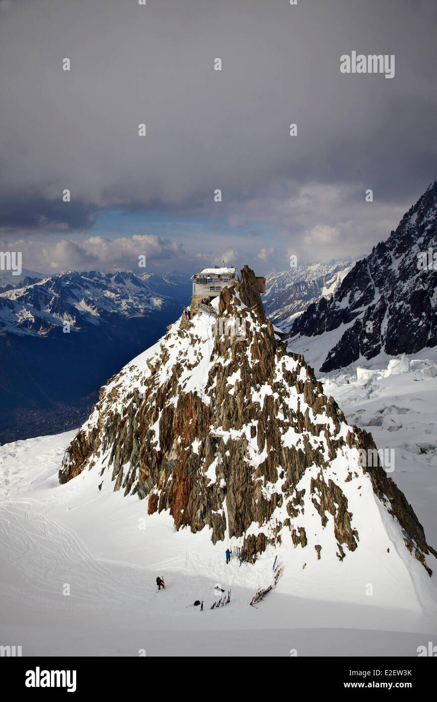 France, Haute Savoie, Chamonix Mont Blanc, the Grands Mulets refuge ...