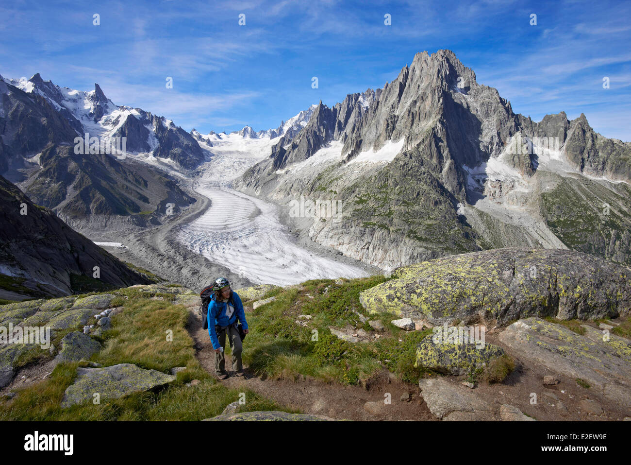 France, Haute Savoie, Chamonix Mont Blanc, Montenvers, Balcon path ...