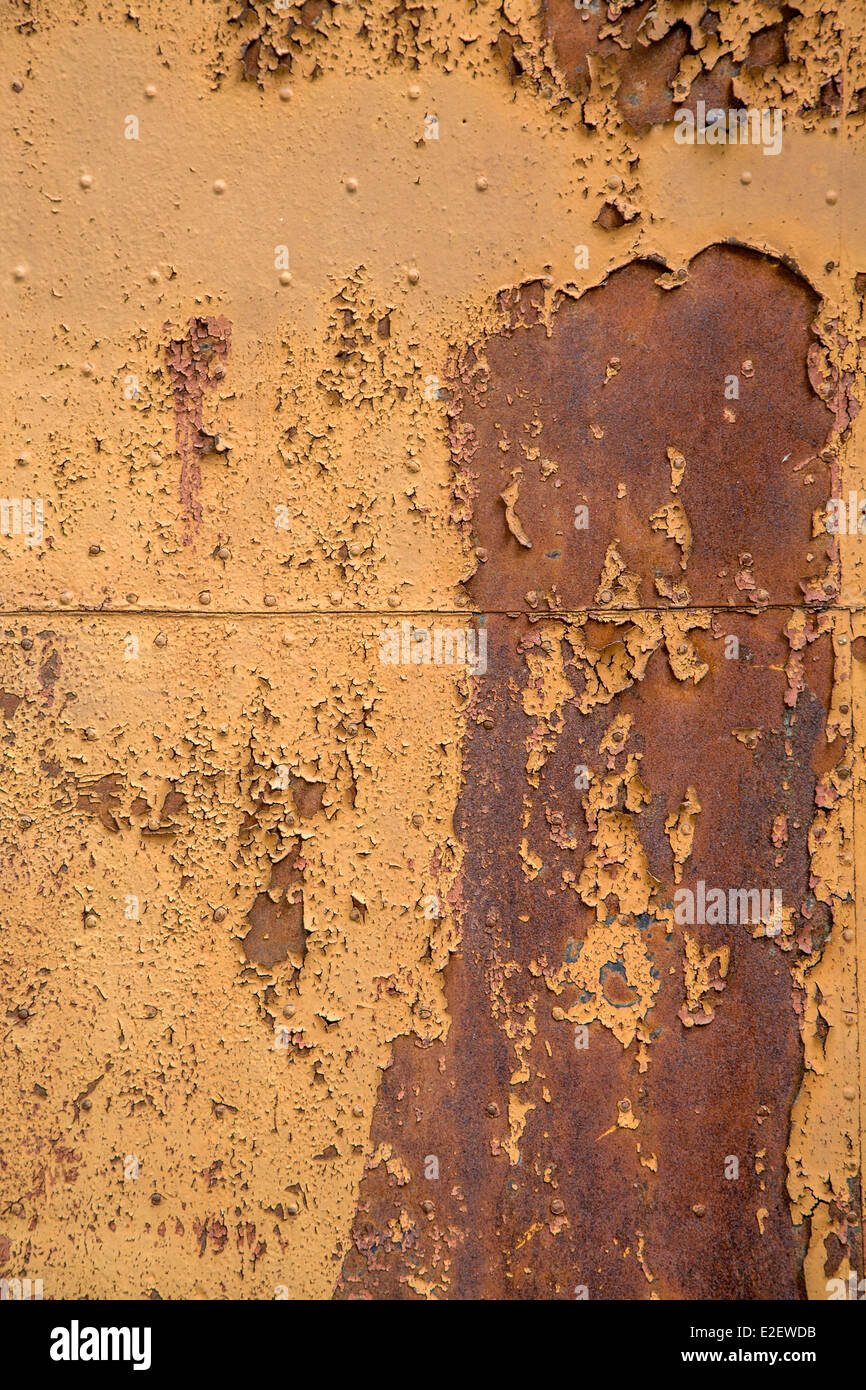 Old scratched yellow color metal hi-res stock photography and images ...