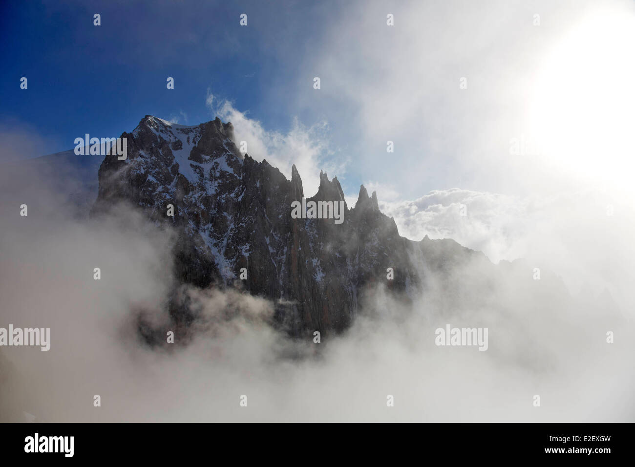 France, Haute Savoie, Aiguilles du Diable (4114m), Mont Blanc Massif ...