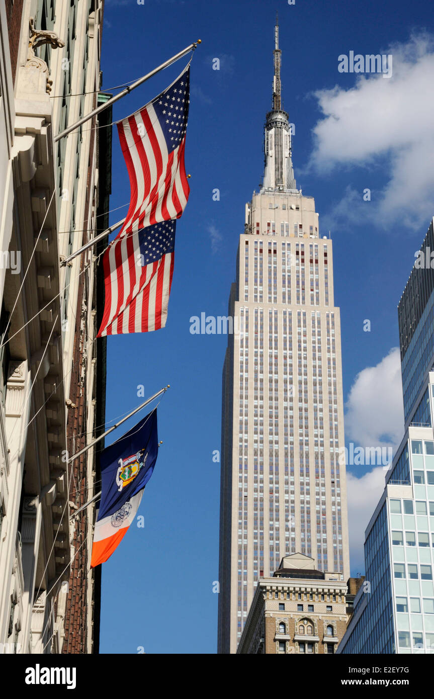 United States, New York, view of the Empire State Building from 34th ...