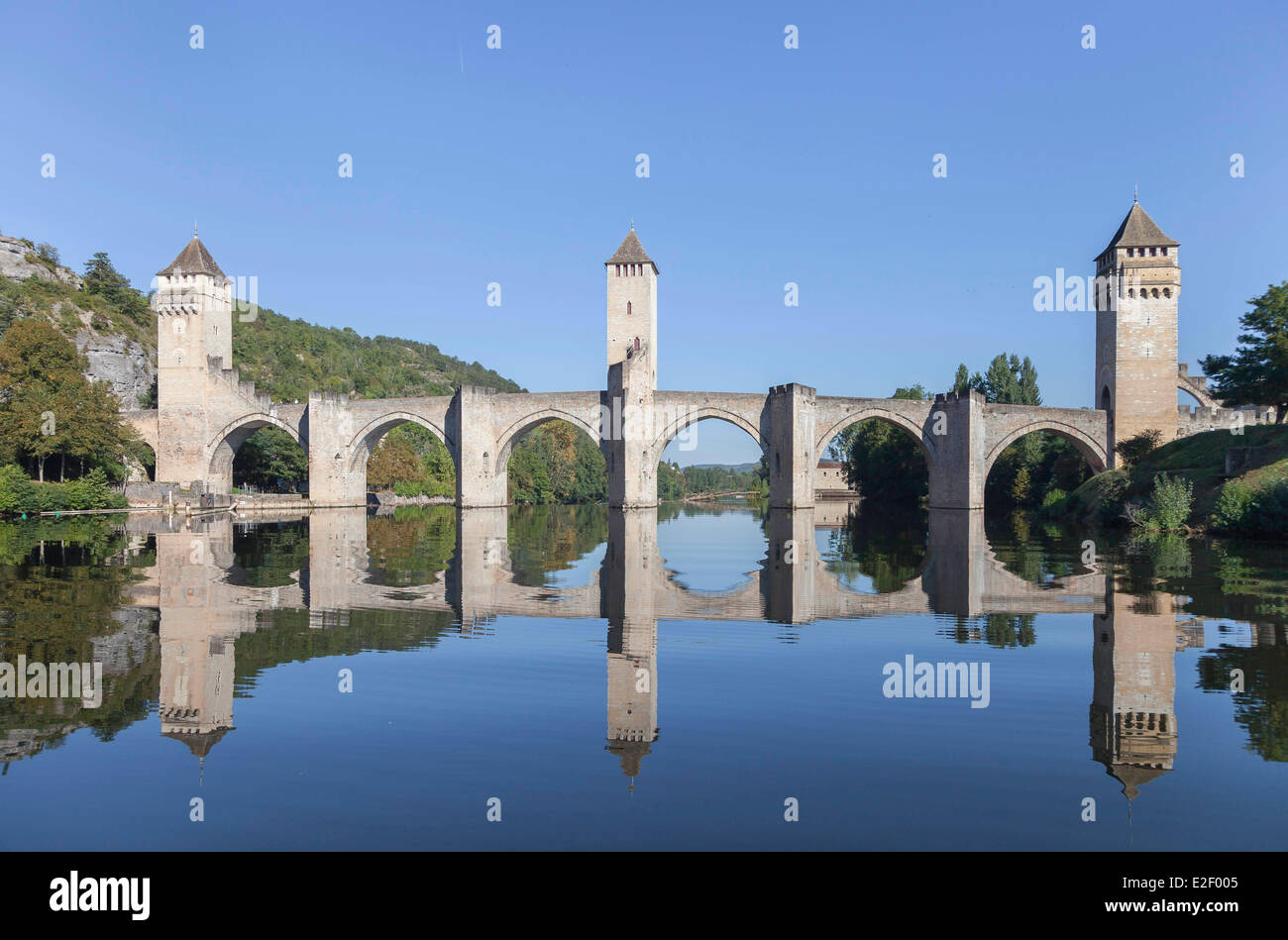 France, Lot, Cahors, the Valentre bridge, fortified bridge dated 14th ...