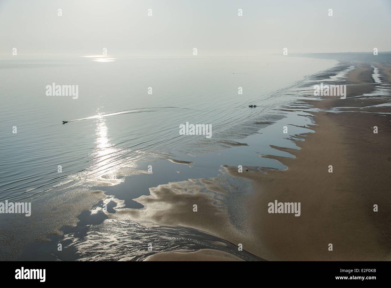 France, Calvados, Colleville sur Mer, Omaha Beach (aerial view Stock ...