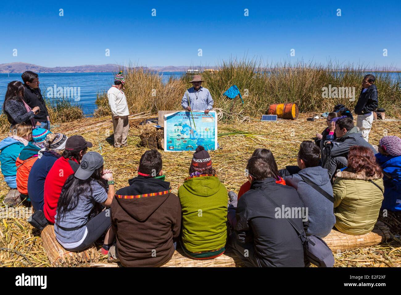 Peru, Puno Province, Lake Titicaca, the descendants of Uros Indians ...