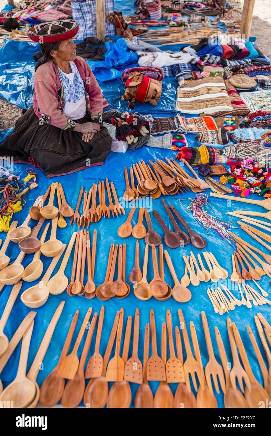 Peru, Cuzco Province, the Sacred Valley, Chinchero market Stock Photo ...