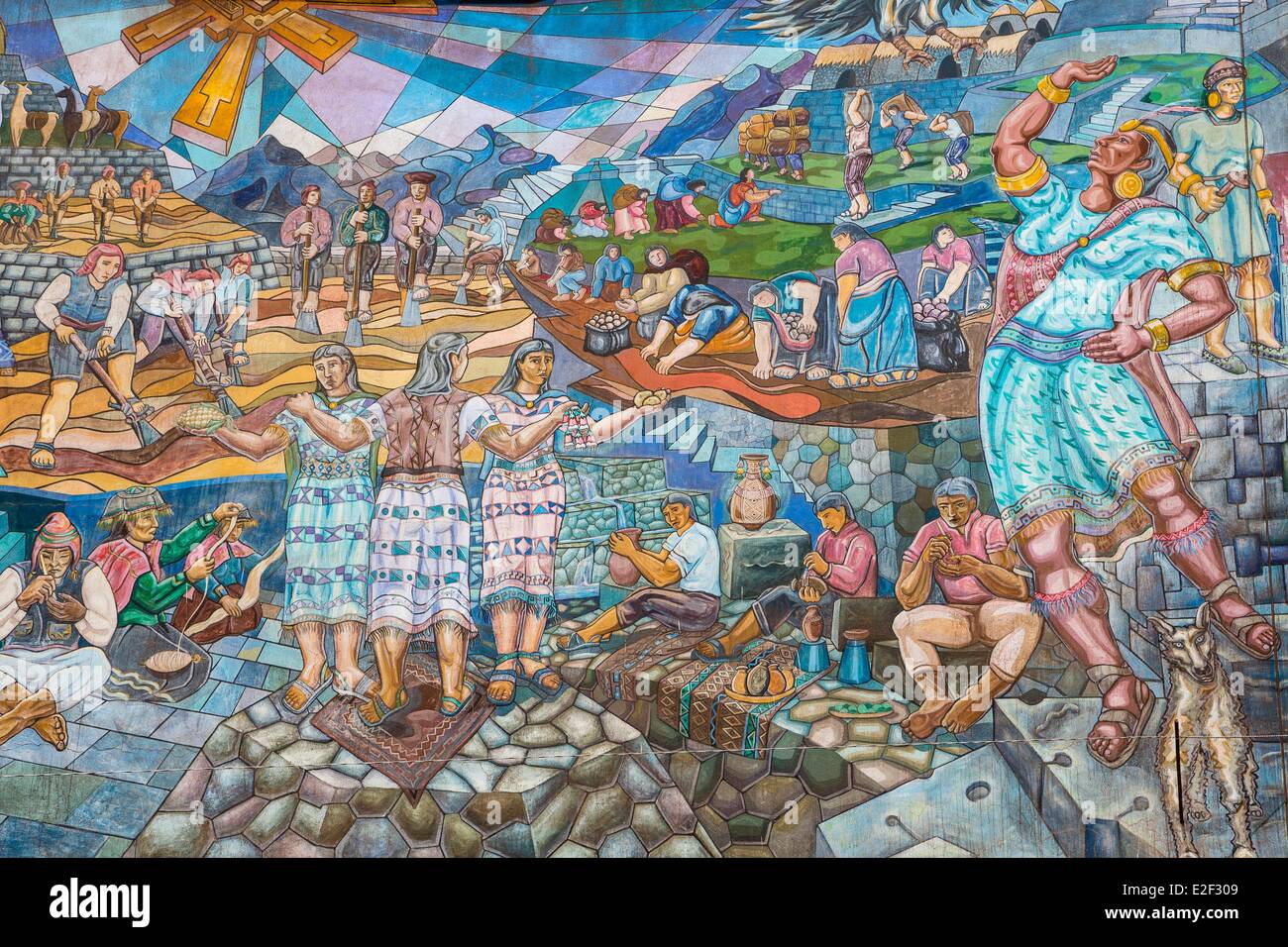 Peru, Cuzco Province, the Sacred Valley of the Incas, Pisac, at the ...