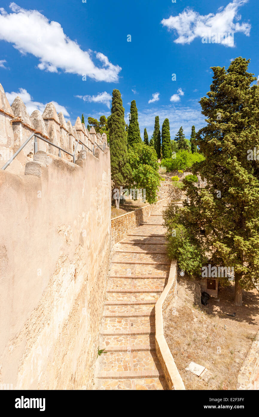 Castillo de Gibralfaro, Castle on Monte de Gibralfaro, Málaga, Costa del Sol, Andalusia, Spain ...