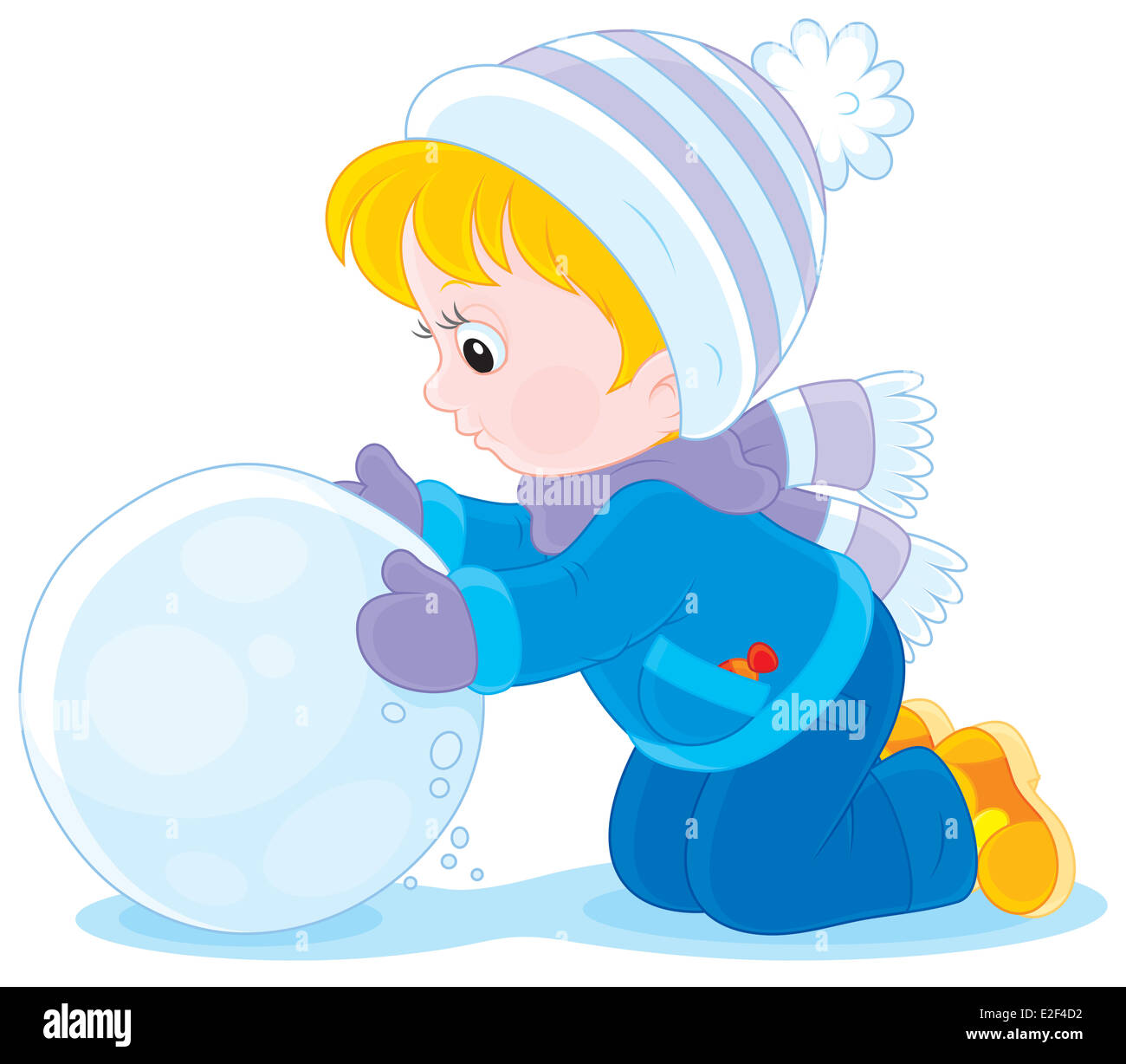Child with a snowball Stock Photo - Alamy