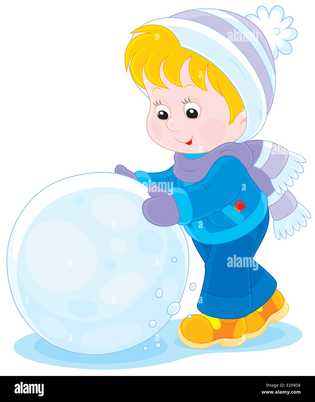 Child with a snowball Stock Photo - Alamy