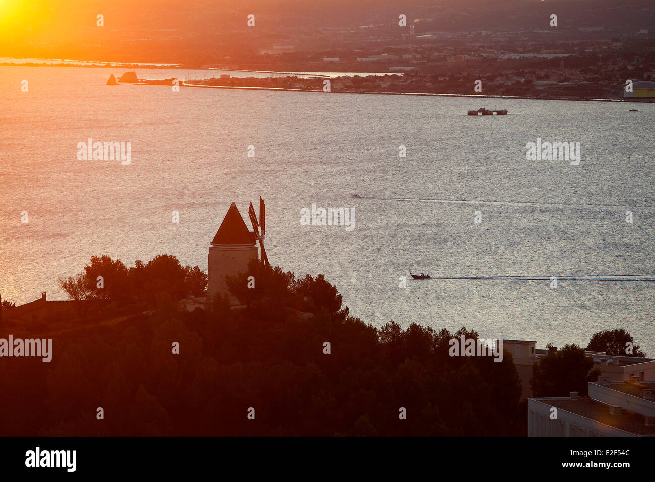France, Bouches du Rhone, Etang de Berre, Martigues, mill Stock Photo - Alamy