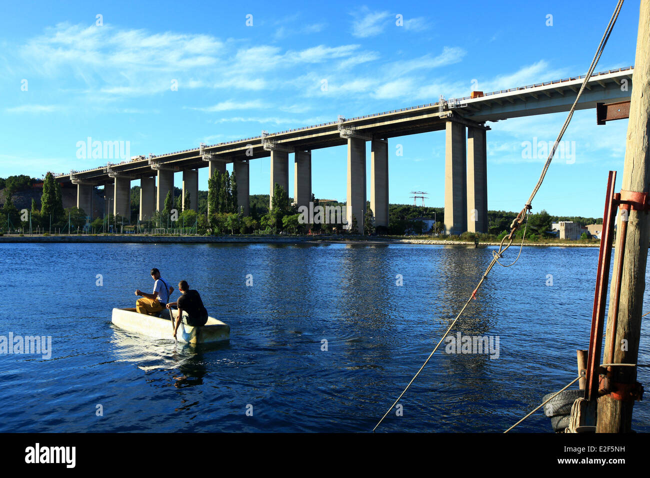 France Bouches du Rhone Martigues Caronte channel fishing mules (mullet ...