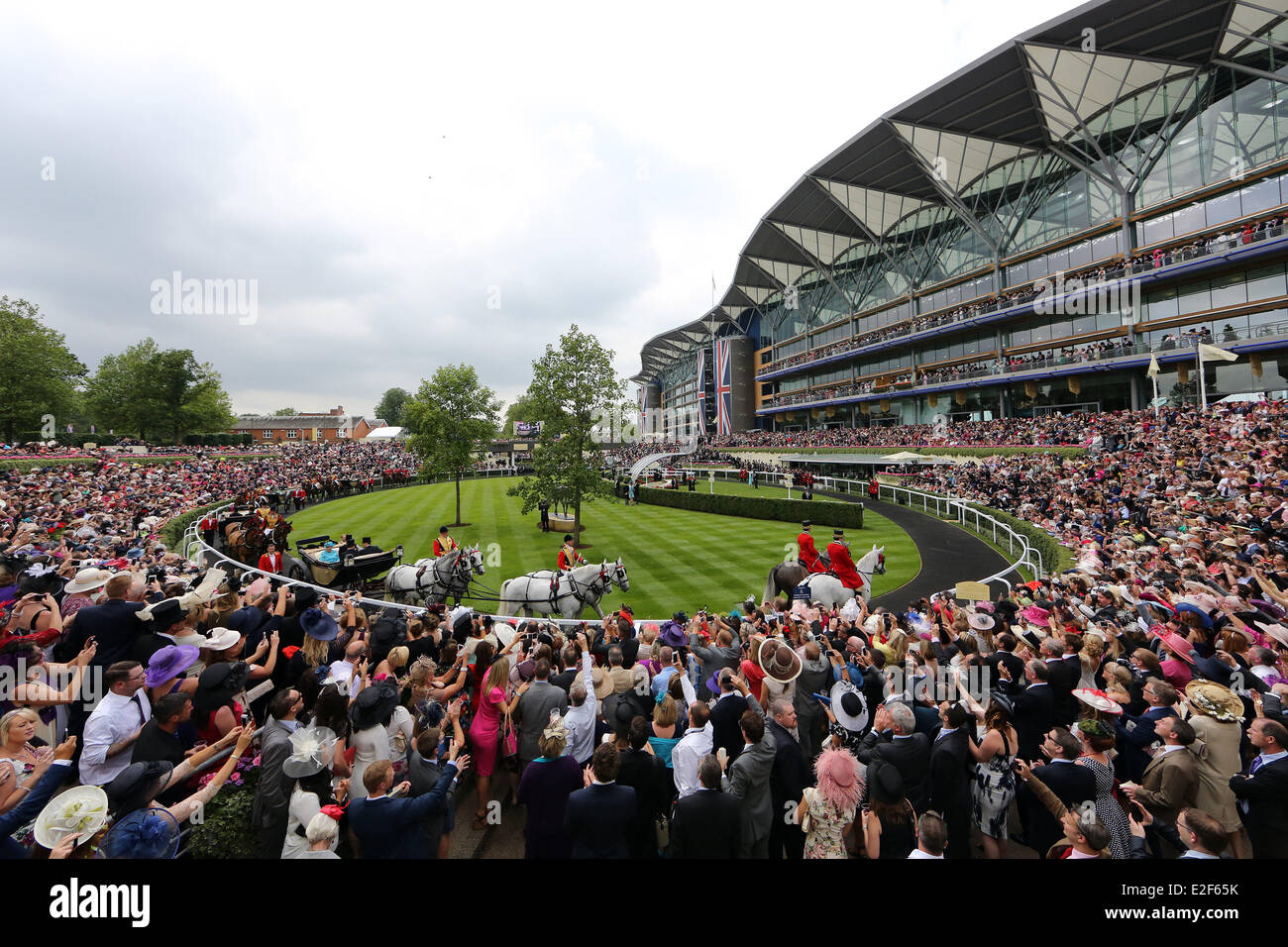 Ascot, Berkshire, UK. 19th June, 2014. Royal Procession. Queen ...