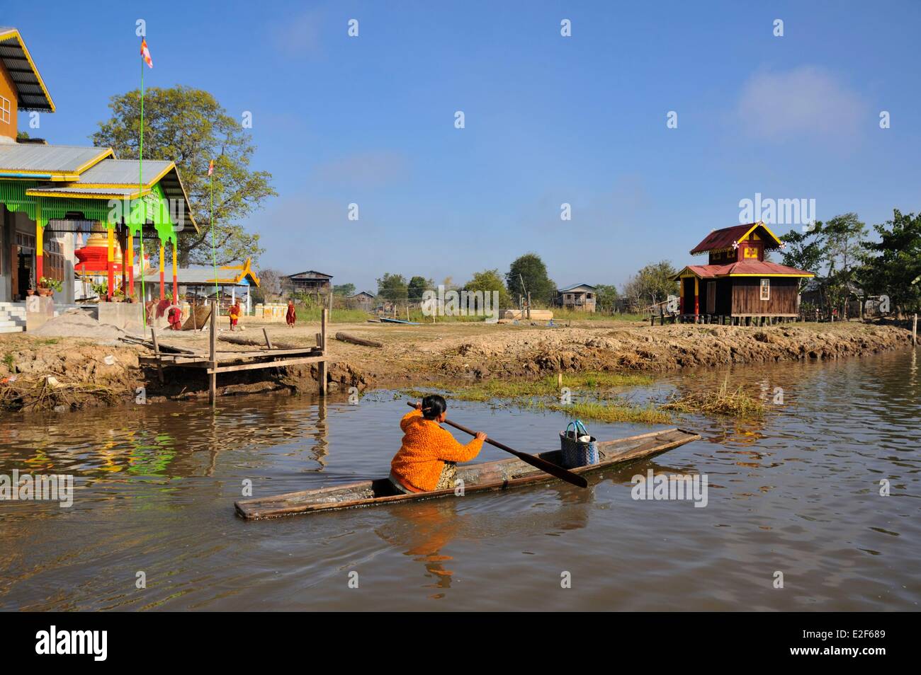 Myanmar (Burma), Shan State, Inle Lake, floating village and gardens of ...