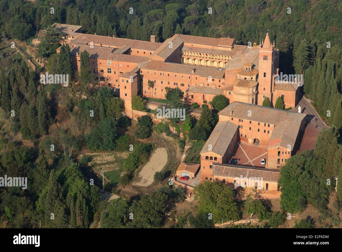 Italy Tuscany Siena countryside town of Asciano Chiusure Santa Maria ...