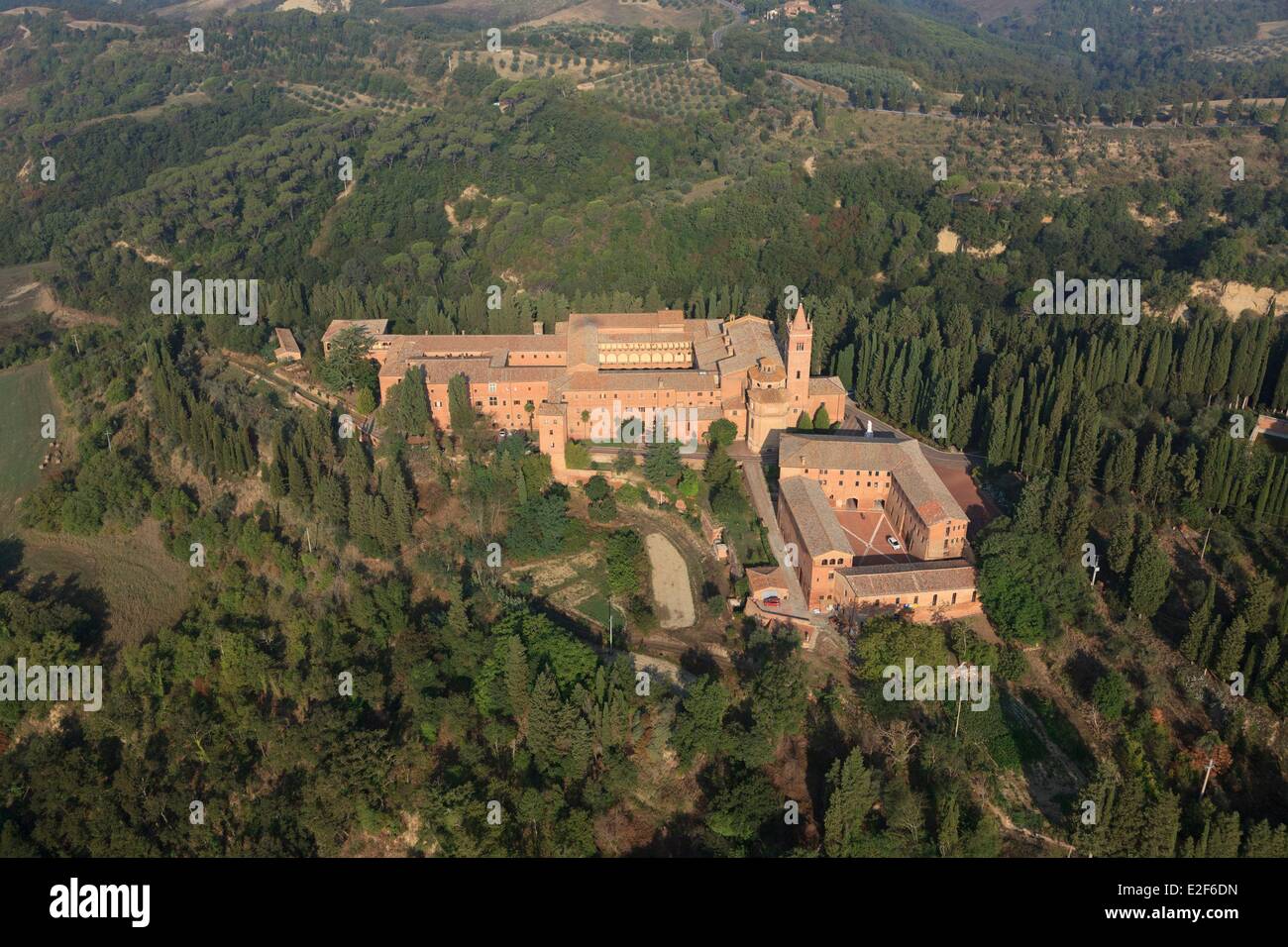 Italy Tuscany Siena countryside town of Asciano Chiusure Santa Maria ...