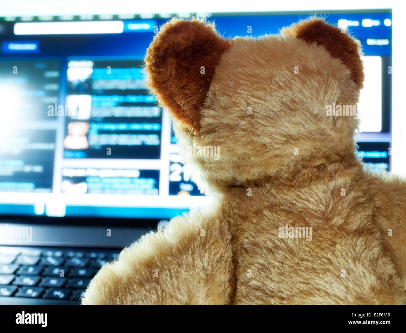 Teddy bear as an Internet user Stock Photo - Alamy