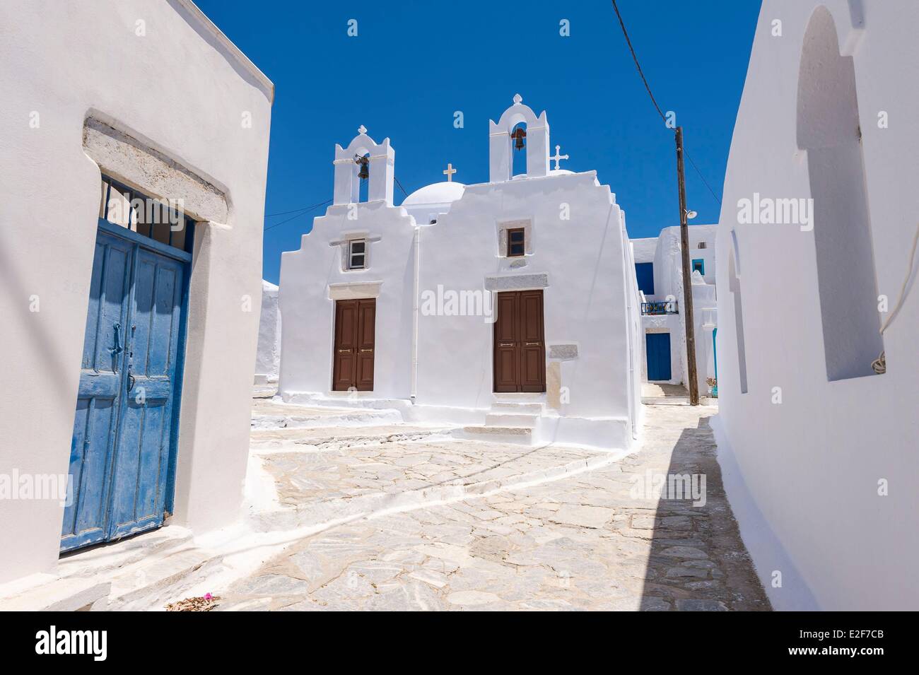 Greece, Cyclades islands, Amorgos island, Chora (or Hora) the capitale ...