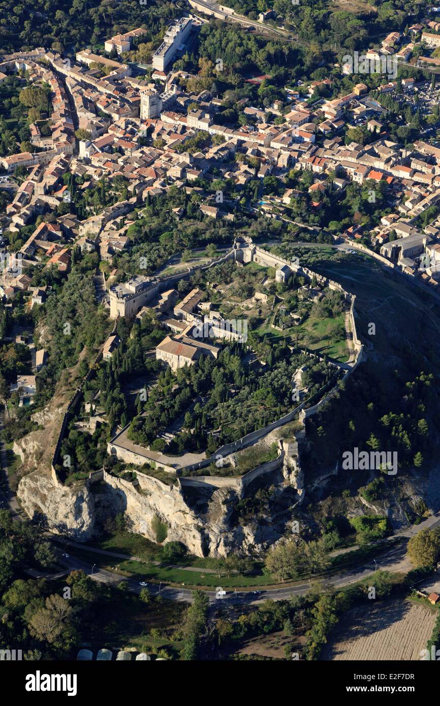 France, Gard, Villeneuve les Avignon, Fort Saint Andre (aerial view ...