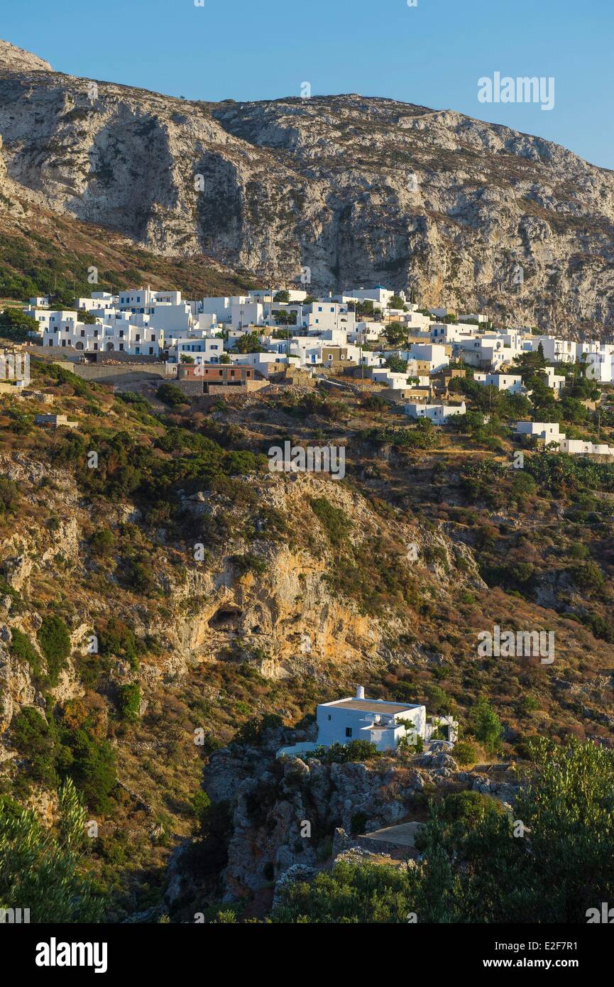 Greece, Cyclades islands, Amorgos island, Langada village Stock Photo ...