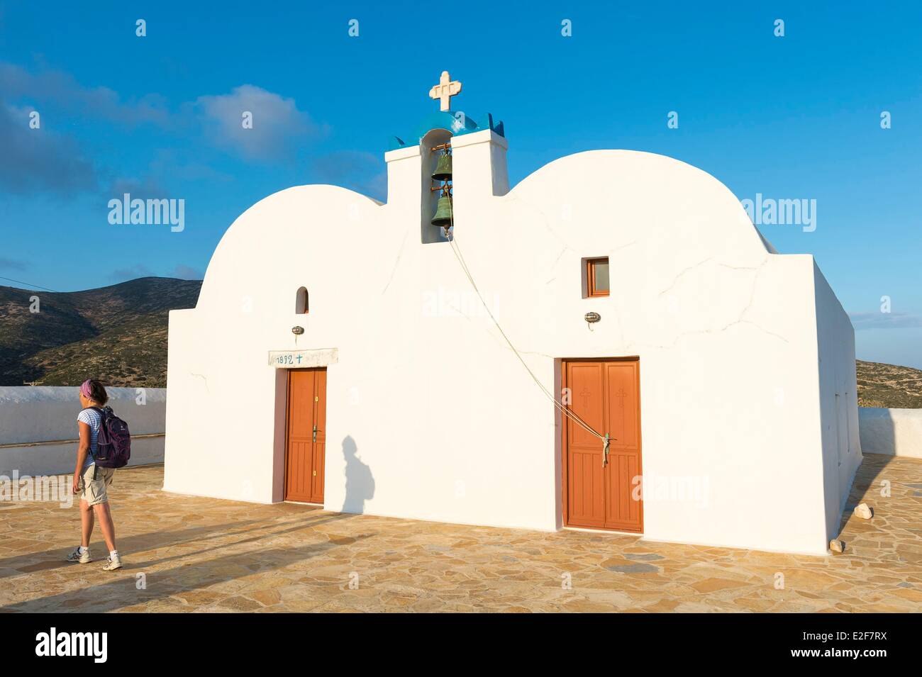 Greece, Cyclades islands, Small Cyclades, Donoussa island, church in ...